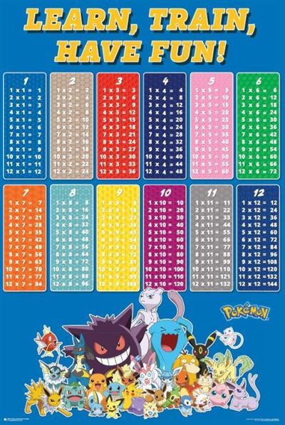 Pokemon - Times Tables Poster – Good Games