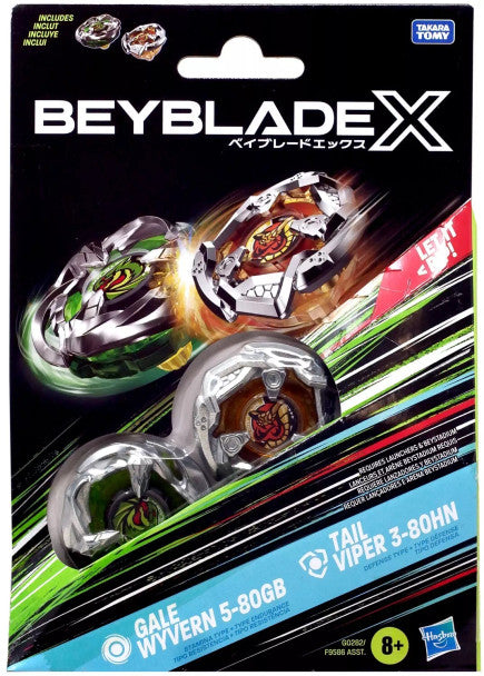 Beyblade - X - Dual Pack - Assortment - Gale Wyvern 5-80GB - Tail Vipe ...